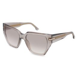 Victoria Beckham VB 7002/S | Damen-Sonnenbrille | Fassung: Vollrand, Quadratisch, Acetat, Beige | Glasfarbe: Violett Verlaufend