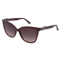 K by KARL LAGERFELD Karl Lagerfeld KL6223S | Damen-Sonnenbrille | Fassung: Vollrand, Eckig, Kunststoff, Burgunder | Glasfarbe: Grau Verlaufend