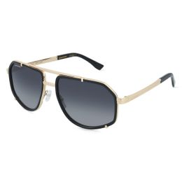 Dsquared2 D2 0190/S | Herren-Sonnenbrille | Fassung: Vollrand, Eckig, Metall, Schwarz | Glasfarbe: Grau