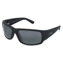 Maui Jim 266 World Cup | Unisex-Sonnenbrille | Fassung: Vollrand, Eckig, Kunststoff, Schwarz | Glasfarbe: Grau