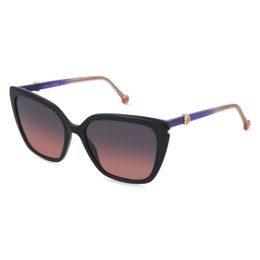 Carolina Herrera HER 0385/S | Damen-Sonnenbrille | Fassung: Vollrand, Cat Eye, Acetat, Schwarz | Glasfarbe: Gr&uuml;n