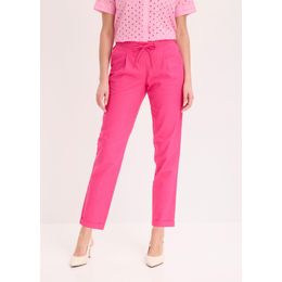 bonprix Leinenhose, pink, Gr.38, Sommerliche Leinenhose mit elastischem Gummibund, aus Leinen