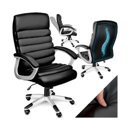 TecTake&reg; B&uuml;rostuhl, 360&deg; drehbar und stufenlos h&ouml;henverstellbar, doppelte Polsterung mit Kunstlederbezug, einstellbare Wippfunktion