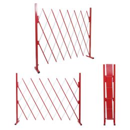 Absperrgitter MCW-B34, Scherengitter Zaun Schutzgitter ausziehbar, Alu rot-wei&szlig; ~ H&ouml;he 153cm, Breite 28-200cm