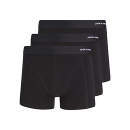Jack & Jones Trunk JACK & JONES "JACBASIC BAMBOO TRUNKS 3 PACK NOOS", Herren, Gr. S, 3 Stk., schwarz, Jersey, Obermaterial: 65% Viskose, 30% Baumwolle, 5% Elasthan, unifarben, Unterhosen
