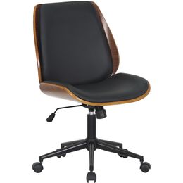 CLP B&uuml;rostuhl Ergonomisch Mitch, h&ouml;henverstellbarer Schreibtischstuhl f&uuml;r Home Office und B&uuml;ro, Drehstuhl mit Holzschale mit Wippfunktion