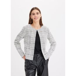 bonprix Strickjacke aus Baumwoll-Mix, schwarz, Gr.36/38 (S), Edle Jacke aus strukturiertem Fabric, aus Viskose