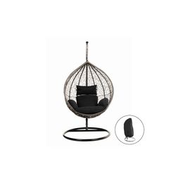 Home Deluxe Cielo H&auml;ngesessel mit Gestell und Regenabdeckung, Korb schwarz