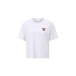 T-Shirt RICHROYAL, Damen, Gr. L, wei&szlig; (wei&szlig; 100), Single Jersey, Obermaterial: 100% Baumwolle, bedruckt, unifarben, loose fit kurz, Rundhals, abgesteppte Kante, Shirts T-Shirt, Mit Rundhalsausschnitt