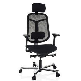hjh OFFICE High End B&uuml;rostuhl BICOLORE HIGH Stoff / Netzstoff mit Armlehnen (h&ouml;henverstellbar)