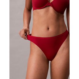 String "THONG", Damen, Gr. M (38), rot stamp, Obermaterial: 71% Polypropylen, 29% Elasthan, Calvin Klein Underwear, k&ouml;rpernah, Unterhosen String, in Unifarbe