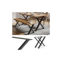 VICCO Loft Tischkufen X-Form 72cm Tischbeine DIY Tischgestell Esstisch M&ouml;belf&uuml;&szlig;e