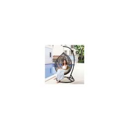 Home Deluxe Cielo Polyrattan H&auml;ngesessel mit Gestell, Korb grau