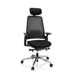 hjh OFFICE Profi B&uuml;rostuhl BRACIO Stoff / Netzstoff mit Armlehnen (h&ouml;henverstellbar)