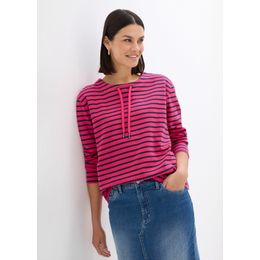 bonprix Sweatshirt aus Strukturmaterial, pink, Gr.36/38 (S), Sweatshirt, oversized und h&uuml;ftlang, 100% Baumwolle