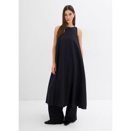 bonprix Ausgestelltes Midikleid aus Viskose-Mix, schwarz, Gr.48, Midikleid in lockerer Passform mit einem teilelastischen Ausschnitt sowie Seitennahttaschen, aus Viskose