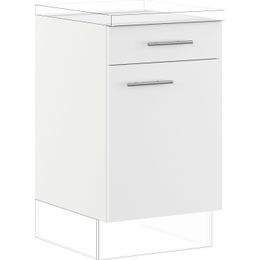 Unterschrank IMPULS K&Uuml;CHEN "Valencia & Tirana", in drei Breiten, H&ouml;he: 72,3 cm, mit Soft-Close", wei&szlig;, B:50cm H:72,3cm T:57,6cm, Dekorfolie, Holzwerkstoff, Schr&auml;nke, Unterschrank, vormontiert, mit Schubkasten und einem Einlegeboden hinter der T&uuml;r