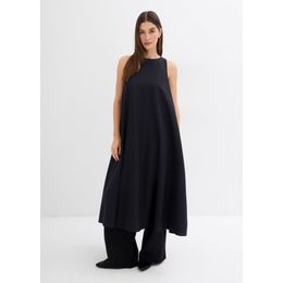 bonprix Ausgestelltes Midikleid aus Viskose-Mix, schwarz, Gr.46, Midikleid in lockerer Passform mit einem teilelastischen Ausschnitt sowie Seitennahttaschen, aus Viskose