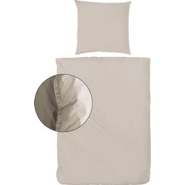 Bettw&auml;sche Primera "Renforce Stonewashed", beige (leinen), B/L: 240cm x 220cm, 1 Stk., 2 Stk., Renforc&eacute;, B/L: 80cm x 80cm & 80cm x 80cm, 3 Stk., Renforc&eacute;, Obermaterial: 100% Baumwolle, Bettw&auml;sche, Bettw&auml;sche, jedes Teil ein Unikat, gewaschene Used Optik