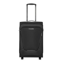 Handgep&auml;ck-Trolley Travelite "JETPACK Slim 2 Cabin Handgep&auml;ck Koffer", Gr. B/H/T: 35cm x 55cm x 23cm 40 l, schwarz, Polyester, unifarben mit Farbeins&auml;tzen, Koffer