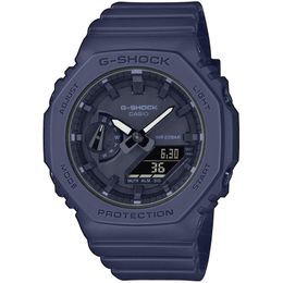 Chronograph Casio G-SHOCK, blau (nachtblau), Armbanduhren, Damen, Chronograph, Quarzuhr, Armbanduhr, Damen, Herren, digital, bis 20 bar wasserdicht