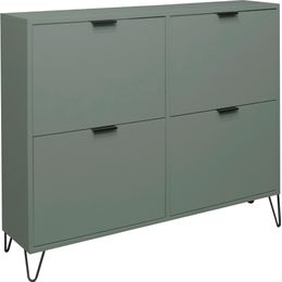 M&auml;usbacher Schuhschrank M&Auml;USBACHER "Bonnie", gr&uuml;n (pine gr&uuml;n matt), B:120cm H:99cm T:25cm, Holzwerkstoff, Schr&auml;nke, Schuhschrank, Schuhschrank mit Drahtgestell