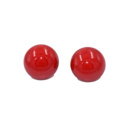 Paar Ohrclips Firetti "Schmuck Geschenk Ohrschmuck ohne Ohrl&ouml;cher", gold (gelbgoldfarben, rot, rot), Ohrringe, Damen, 18mm, Messing, Made in Germany - mit Muschelkernperle