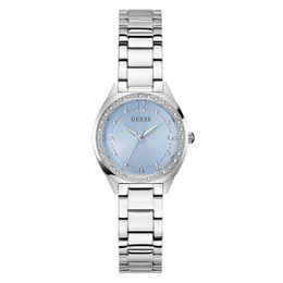 Quarzuhr Guess "Guess-CHARLOTTE", silberfarben, Armbanduhren, Damen, Quarzuhr, Armbanduhr, Damenuhr, Edelstahlarmband, analog