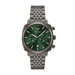 Chronograph Emporio Armani, grau (anthrazit, dunkelgr&uuml;n), Armbanduhren, Herren, Chronograph, Quarzuhr, Armbanduhr, Herrenuhr, Edelstahlarmband, analog, Tag