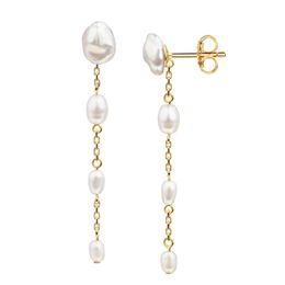 Paar Ohrstecker Firetti "Schmuck Geschenk Silber 925 Ohrschmuck Ohrringe", gelbgoldfarben, wei&szlig;, Ohrringe, Damen, Perlen Silber 925 (Sterlingsilber), Perlen, Silber 925 (Sterlingsilber), mit S&uuml;&szlig;wasserzuchtperle