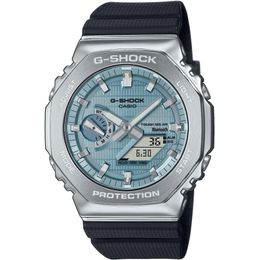 Smartwatch Casio G-SHOCK "GBM-2100A", schwarz (schwarz, hellblau, schwarz, hellblau), Smartwatches, Herren, Smartwatch, Armbanduhr, Herrenuhr, Bluetooth, Resinarmband,Weltzeit, Phone Finder