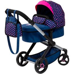 Kombi-Puppenwagen BAYER "Xeo", bunt (einhorn blau, pink), Puppenwagen, KinderB:37cm H:73cm T:68cm, Kunststoff, Metall, Stoff, B:37cm H:73cm T:68cm
