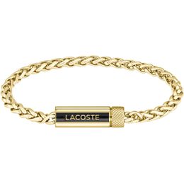 Armband Lacoste "SPELT", schwarz (gelbgoldfarben, schwarz), Armb&auml;nder, Herren, 21cm, Edelstahl, Armband, mit Emaille