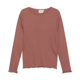Longsleeve Minymo "Longsleeve MITshirt", M&auml;dchen, Gr. 110, rot (chutney), Obermaterial: 48% Baumwolle CO. 48% Modal CMD. 4% Elasthan EL., Blusen