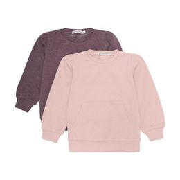Sweatshirt Minymo "Rundhalspullover MISweatshirt", M&auml;dchen, Gr. 104, rosa (misty rose), Obermaterial: 60% Baumwolle CO. 40% Polyester PES., Blusen Sweatshirt