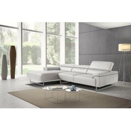 Ecksofa Egoitaliano "Malika, edel und bequem, Designsofa mit hochwertigen Bez&uuml;gen, L-Form", grau (stone), B:287cm H:94cm T:165cm, Leder &raquo;BULL&laquo; (echtes Rindsleder). Geschliffenes, pigmentiertes und behandeltes Rindsleder mit einer Dicke von 1, 3-1, 5 mm. Dieses Leder zeigt eine ziemlich weiche Hand mit einem halb undurchsichtigen Aussehen. Es handelt sich um ein gesch&uuml;tztes Leder. Eine leichte Deck