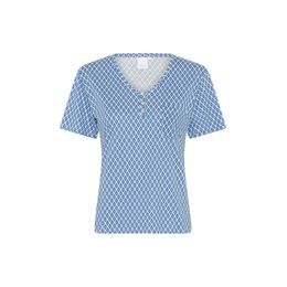 Pyjama CCDK COPENHAGEN "CCDK Copenhagen sleep shirt Jordan", Damen, Gr. M, riverside aop, Obermaterial: 100% Baumwolle, Homewear-Sets Pyjama