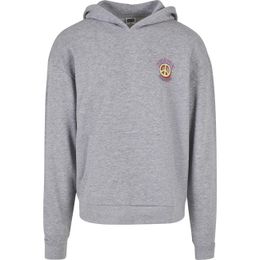 Rundhalspullover Urban Classics "Urban Classics Herren Big Peace Hoody", Herren, Gr. S, grau, 100% Baumwolle, unifarben, oversize, ohne Ausschnitt, Pullover Rundhalspullover
