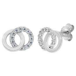 Paar Ohrstecker Vivance "Zirkonia", silber (silber 925), Ohrringe, Damen, Silber 925 (Sterlingsilber)