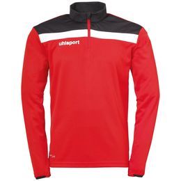Trainingspullover Uhlsport "1/4 ZIP TOP OFFENSE 23 Kids", Jungen, Gr. 116, rot (rot, schwarz, wei&szlig;), Obermaterial: 100% Polyester PES., Pullover