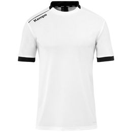 T-Shirt Kempa "Shirt PLAYER TRIKOT Kids", M&auml;dchen, Gr. 116, wei&szlig; (wei&szlig;, schwarz), Obermaterial: 100% Polyester PES., Shirts T-Shirt