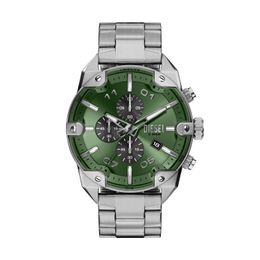 Chronograph Diesel "Spiked", edelstahlfarben, Armbanduhren, Herren, Chronograph, Quarzuhr, Armbanduhr, Herrenuhr, Edelstahlarmband, analog, Tag