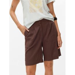 V&eacute;ro Moda Shorts VERO MODA "VMCAIA BERMUDA WVN NOOS", Damen, Gr. XS (34), N-Gr, chocolate martini, Web, Obermaterial: 90% Baumwolle, 10% Leinen, unifarben, regular fit kurz, Hosen Shorts, Baumwollmischung, regular fit, mit Leinen