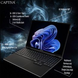 Captiva Gaming-Notebook "Highend Gaming R10-1029GE", schwarz, 32 GB RAM 2.000 GB SSD, Ryzen 7, Notebooks