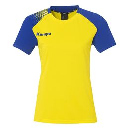 T-Shirt Kempa "Shirt Ambition 28 Women", Damen, Gr. L, gelb (limonengelb, royal), Obermaterial: 100% Polyester Pol. recyc.., Shirts T-Shirt