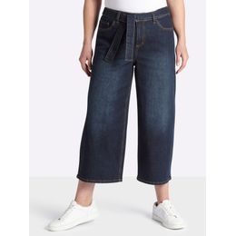 7/8-Jeans sheego, Damen, Gr. 40, Normalgr&ouml;&szlig;en, dunkelblau, 99% Baumwolle, 1% Elasthan, unifarben, 7/8-L&auml;nge, Jeans