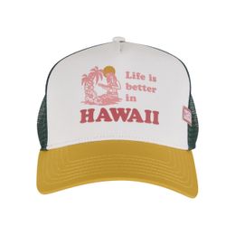 Trucker Cap COASTAL "Coastal Trucker Cap HFT Better Hawaii", Herren, Gr. onesize, wei&szlig;, gold, olive, 60% Baumwolle, 40% Polyester, Caps