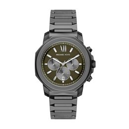 Chronograph Michael Kors "Prescott", anthrazig, Armbanduhren, Herren, Chronograph, Quarzuhr, Armbanduhr, Herrenuhr, Edelstahlarmband, analog, Tag