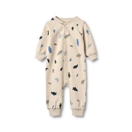 Jumpsuit Wheat "Wheat Jumpsuit L/S Lilo", M&auml;dchen, Gr. 68, sanftes wei&szlig; penguins, 100% Baumwolle (Bio), normal, Overalls Jumpsuit