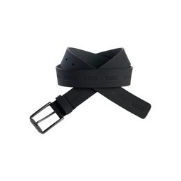 Lederg&uuml;rtel BOSS Green "Tintin-AO-BOSS Sz35", Herren, Gr. 85, schwarz 001, Leder, unifarben, G&uuml;rtel Lederg&uuml;rtel, mit tonaler Logopr&auml;gung
